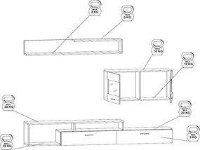 Obývací stěna New Vision 3, s osvětlením