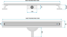 Rea Neox Slim Pro, sprchový odtokový žlab 60cm, černá matná, REA-G2700