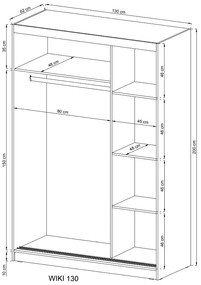 Piaski Šatní skříň Wiki - 130 cm