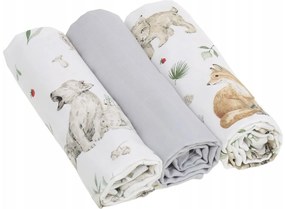 Dětské mušelínové pleny BABYMAM PREMIUM 60x75 cm - sada 3 ks - Lesní zvířátka