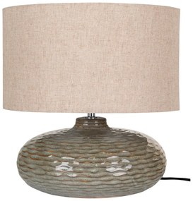 Khaki keramická stolní lampa s textilním stínidlem (výška 44 cm) Oldham – House Nordic