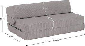 Skládací matrace/křeslo, 2v1, šedá, VEDIS