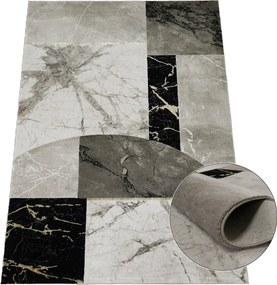 BE Koberec Gloria 3672 GOLD - šedohnědý černý obdélníkový Rozměr: 60x100 cm