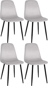Jídelní židle Shipley - 4 ks - samet | krémové