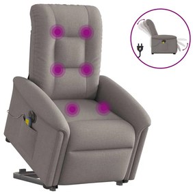 Elektrické zvedací masážní polohovací křeslo taupe textil 3303291