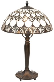 Stolní lampa 5998 vzor mušlí, styl Tiffany