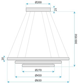 Toolight Moderní designové LED osvětlení G036-CP zlatá