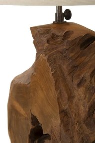 Stolní lampa Kepala 35 cm z masivu hnědá