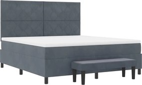 Postel s boxspringem s čelo Tmavě šedá 200 x 180 cm samet 3344595