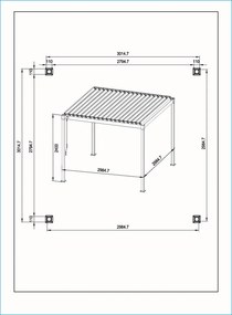 BIZZOTTO cerná hliníková pergola s uzavíracími lamelami GARDA 3x3 m 0795804
