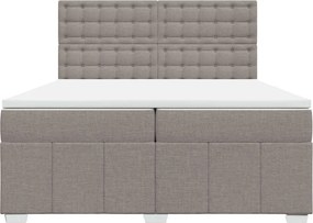 Box spring postel s matrací taupe 200x200 cm textil 3294093