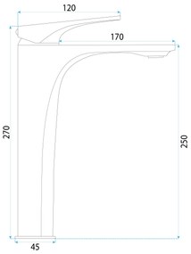 Umyvadlová baterie REA JOE vysoká, kartáčovaná zlatá