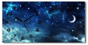 Wallmuralia Skleněné hodiny na stěnu Hvězdné nebe 60x30 cm