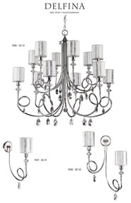 Jupiter 1598 - DE K2 CH - Nástěnné křišťálové svítidlo DELFINA 2xE14/40W