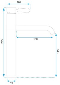 Umyvadlová baterie REA SERRA nízká, černá mat