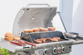 Plynový gril CALIFORNIA BBQ, 4 hořáky, s redukčním ventilem, stříbrná Penta CZ