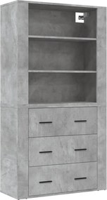 Skříň highboard betonově šedá kompozitní dřevo 3185395