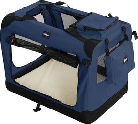 Leopet Přepravní box pro psy S, 49,5 x 34,5 x 35 cm, modrý