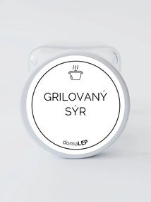 Samolepka na kořenky GRILOVANÝ SÝR bílá 5 cm základní písmo