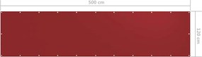 Balkónová zástěna červená 120 x 500 cm oxfordská látka 135042