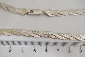 Klenoty Budín Stříbrný pletený náhrdelník (řetízek) - rhodiovaný 42cm 12,42gr 030426400027