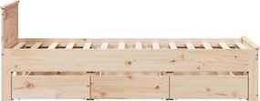 Postel bez matrace s čelem 90 x 200 cm masivní borovice 3308774