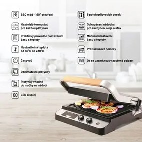Lauben Contact Grill 2000SB / kontaktní gril / 2000 W / plocha 1500 cm