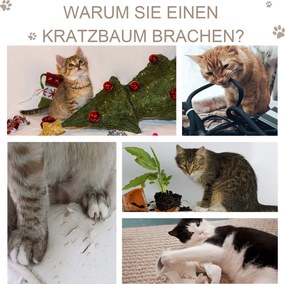 PawHut škrabadlo, kočičí strom pro malé kočky, s míčky na hraní, škrabadlo, hrazdičky, stabilní, tmavě šedá | Aosom