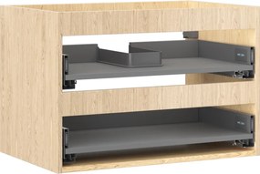 Mexen Box-A, závěsná skříňka 70 cm, 2 zásuvky, dub, 91AX0-0700-470-2-81