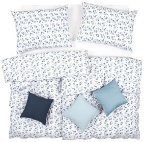 SCANquilt povlečení KLASIK mušle bílomodrá 140 x 200/70 x 90 cm