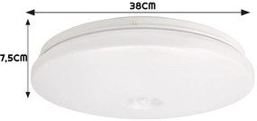 ECOLIGHT LED stropní svítidlo 24W IP44 PIR neutrální bílá