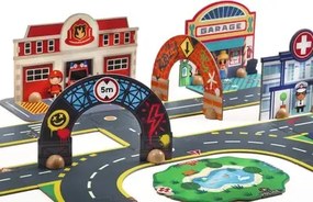 DJECO Podlahové obrysové puzzle Město / 34 dílků