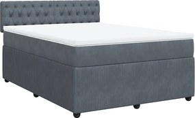 Box spring postel s matrací tmavě šedý 140 x 190 cm samet 3287741