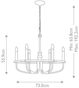 Kichler KL-CAPITOL-HILL6-PNBR - Lustr na řetězu CAPITOL HILL 6xE14/40W/230V