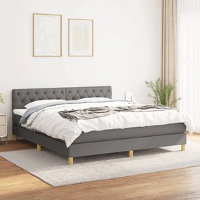 Box spring postel s matrací tmavě šedá 160x200 cm textil,  3140866