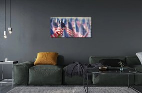Obraz na skle Vlajky Spojených států 120x60 cm
