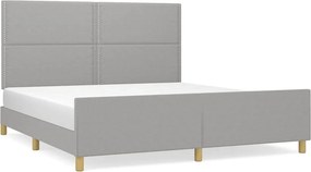 Rám postele bez matrace světle šedý 180 x 200 cm textil 3124992