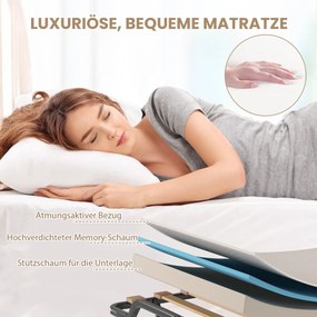 Costway Skládací postel s luxusní matrací béžová Vyrobeno v Itálii Původ: Itálie