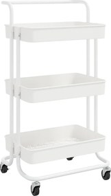 Kuchyňský vozík se 3 patry bílý 42 x 35 x 85 cm železo a ABS 336336