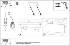 Nástěnné svítidlo SOLLUX Quad maxi GU10 2x40W bez zdroje SL.0382 šedá