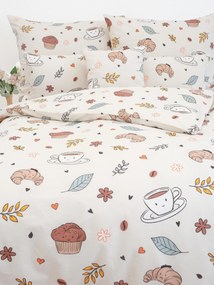 MK Lůžkoviny Bavlněné povlečení Renforcé - Podzimní káva 140 × 200 cm, 70 x 90 cm