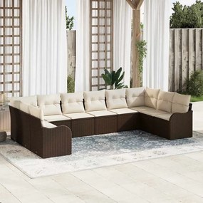 Sada zahradních pohovek Hnědá 344 x 177,5 x 85 cm polyratan 3345878