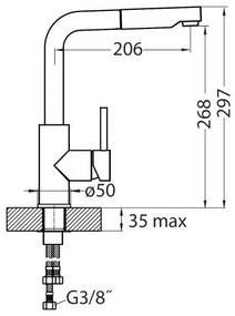 ALVEUS 1129048 - Dřezová baterie s vytahovací sprškou SIROS 29,7 cm granit/černá