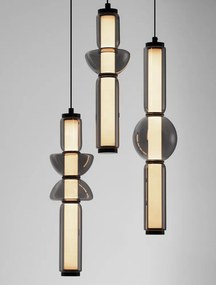 Šedé skleněné LED stmívatelné závěsné svítidlo ø 38 cm Ulon – Nova Luce