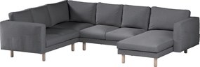 Potah na pohovku IKEA Norsborg rohová, 5-místná se šezlongem barva šedá látka pletený vzor