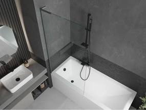Mexen Next, vanová zástěna 1-křídlová 90 x 150 cm, fixní křídlo, 6 mm čiré sklo, broušený grafit profil, 895-090-000-03-00-66