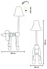Happy Lamps - LED Dětská stojací lampa BELLO LED/5,4W/230V pudl