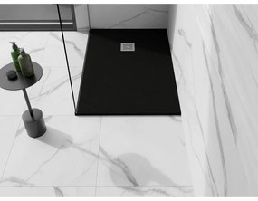 Mexen Stone+ kompozitní čtvercová sprchová vana 90 x 70 cm, Černá - 44707090