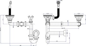 Sapho GR2222 Dvojdřez 78 x 47,5 cm granitový béžová