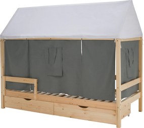 Montessori postel, 90x200, přírodní, masiv, NOEMA